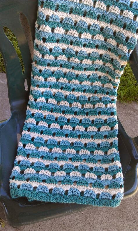 Shells And Stripes Crochet Blanket