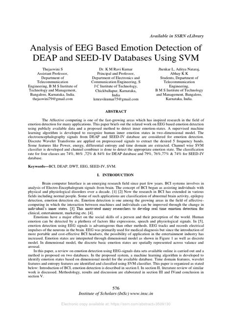 Analysis Of Eeg Based Emotion Detection Of Deap And Seed Iv Databases