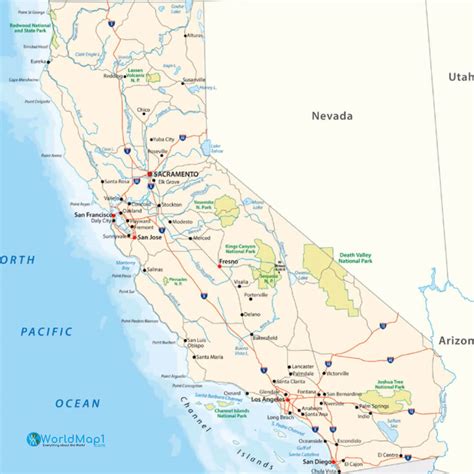 California Free Printable Map