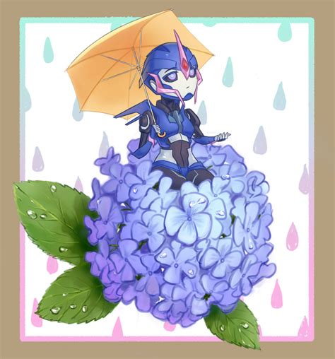 Safebooru 1girl Arcee Blue Eyes Blue Flower Flower Helmet Highres