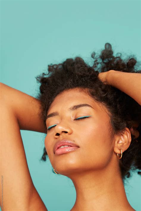 Woman With Eyes Closed By Stocksy Contributor Leandro Crespi Stocksy