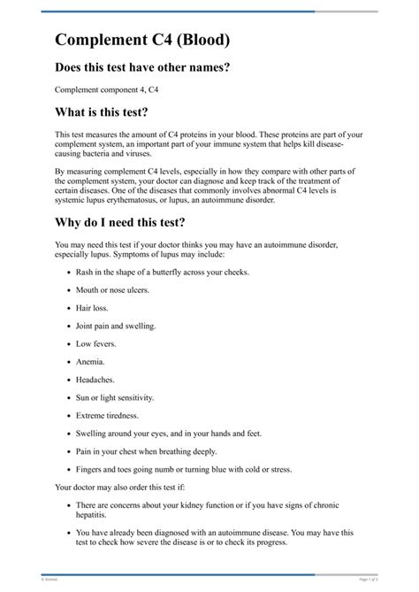 Text Complement C4 Blood Healthclips Online