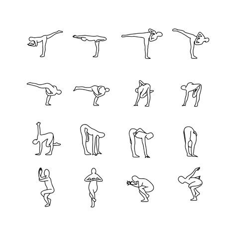 Premium Vector Yoga Poses Vector Illustration Outline Sketch Hand