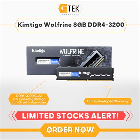 Kimtigo Wolfrine 8gb Ddr4 3200 Cl22 With Heatspreader Shopee Philippines