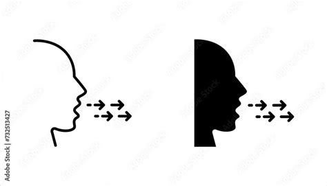 Breathing Icon Set Breath Difficulties Sign Respiration Problems Symbol Vector Illustration