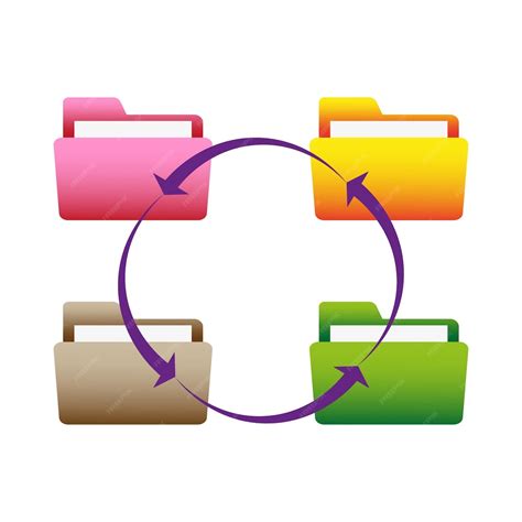 Premium Vector File Folders Circular Arrows Cloud Technology Cloud