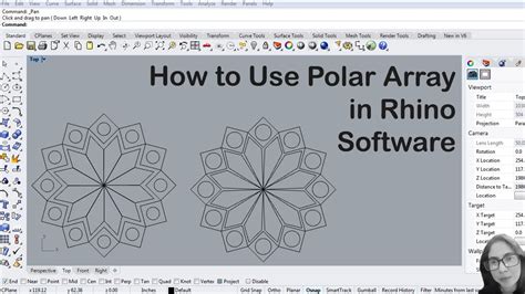 How To Use Polar Array In Rhino Software Youtube