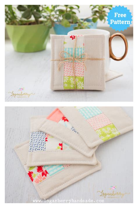 Patchwork Coasters Free Sewing Pattern