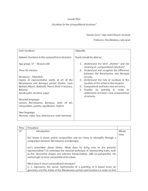 Docx Numbers In The Compositional Structure Dokumentips