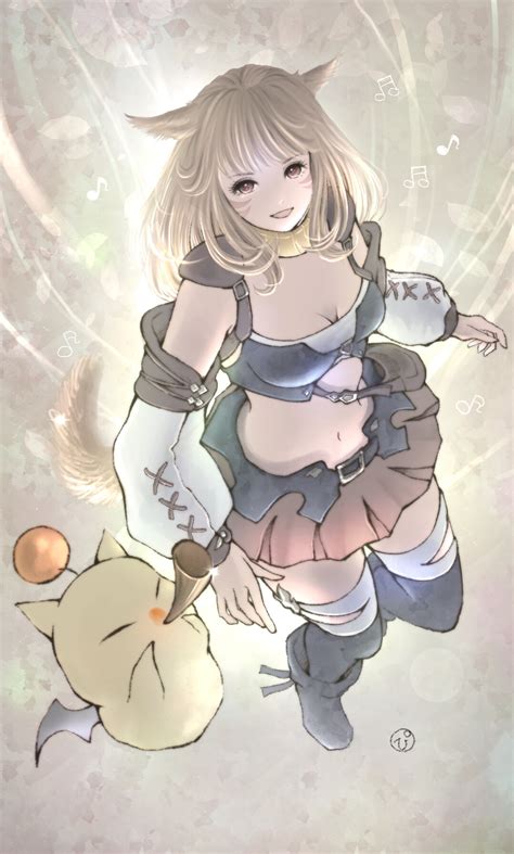 Warrior Of Light And Moogle Final Fantasy And 1 More Drawn By Piyoco