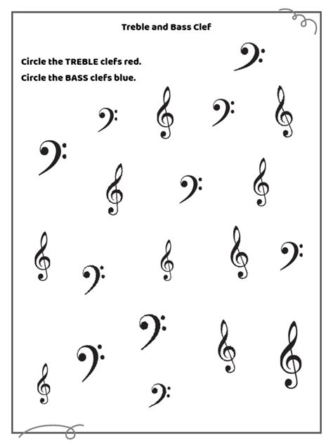 Treble Clef Worksheet Pdf