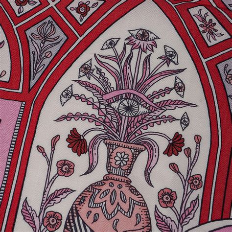 Hermes Shawl La Danse Des Amazones Vieux Rose Gris Blanc Cashmere