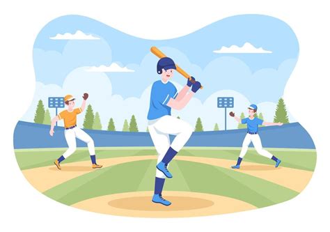 Baseball Cartoon Vector Art Icons And Graphics For Free Download
