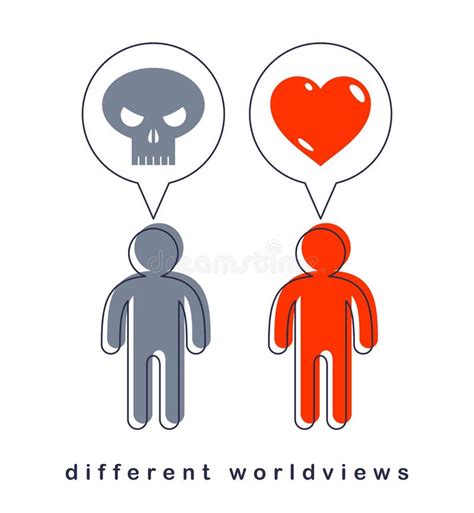 Different Worldviews Concept With Two Men Good And Bad Displaying Their