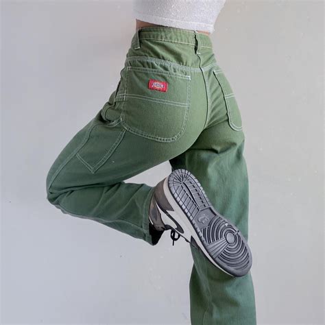 Dickies Green Contrast Carpenter Workwear Relaxed Depop
