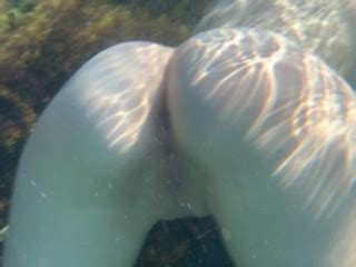 Naked Pussy Underwater At Sea Close Up