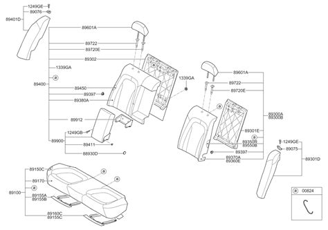 893002t972ak2 Genuine Kia Back Assy Rr Seat