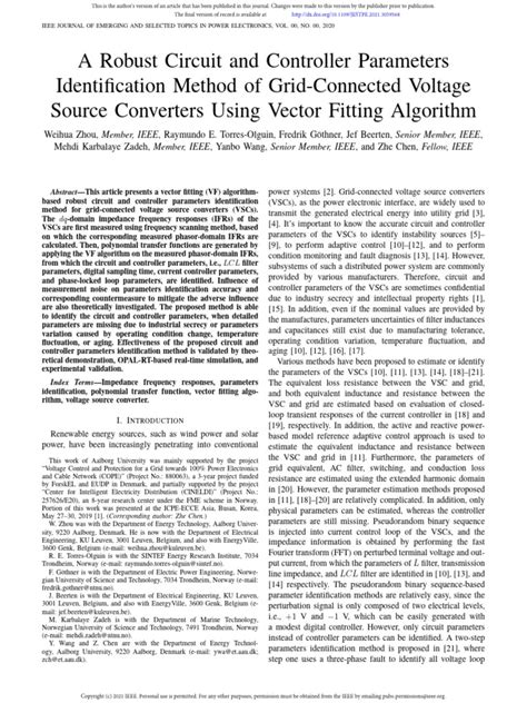 a robust circuit and controller parameters identification method of