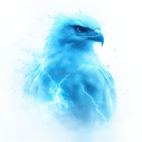Luminous Blue Hawk With Electric Streaks Showcasing Power And Grace