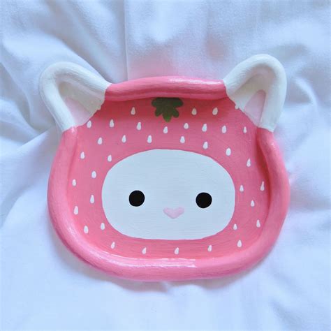 Strawberry Cat Clay Dish