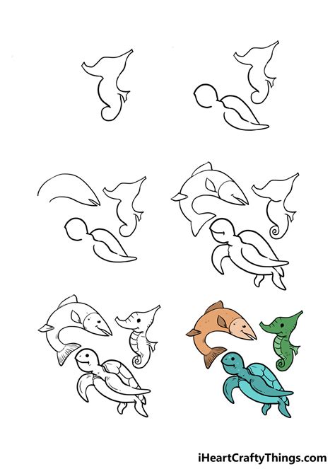 How To Draw Water Animals Step By Step