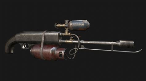 3d Model Apocalyptic Flamethrower Game Asset Vr Ar Low Poly Cgtrader