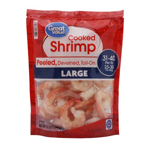 Frozen Cooked Large Peeled Deveined Tail On Shrimp 12 Oz