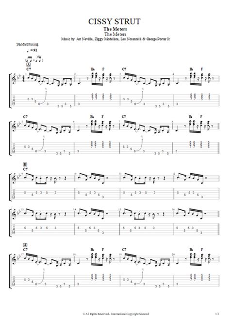 Cissy Strut Tab By The Meters Guitar Pro Full Score Mysongbook
