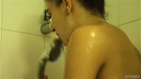 Brunette Getting Wet