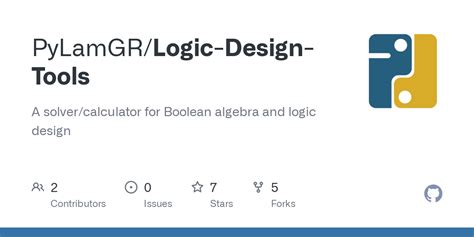 Github Pylamgrlogic Design Tools A Solvercalculator For Boolean