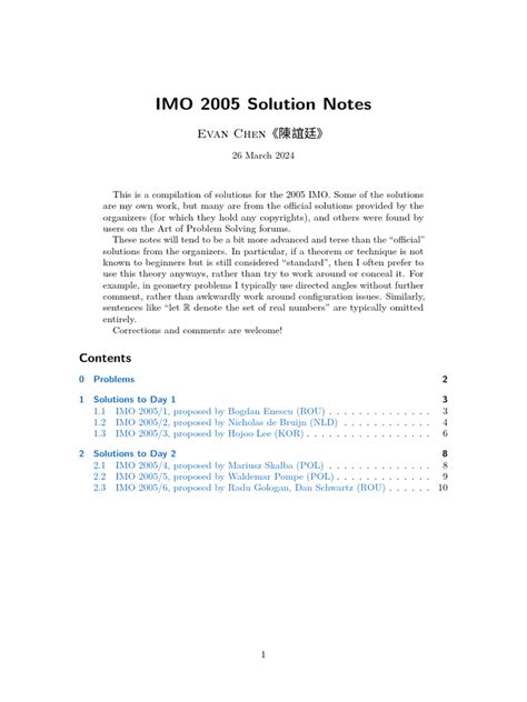 Imo 2005 Notes Pdf Triangle Euclidean Geometry