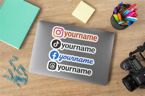 Custom Social Media Handle Decal Stickers For Laptop Instagram