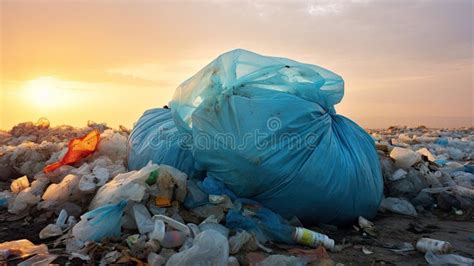 Pollution Blue Plastic Bag Stock Illustration Illustration Of Micros