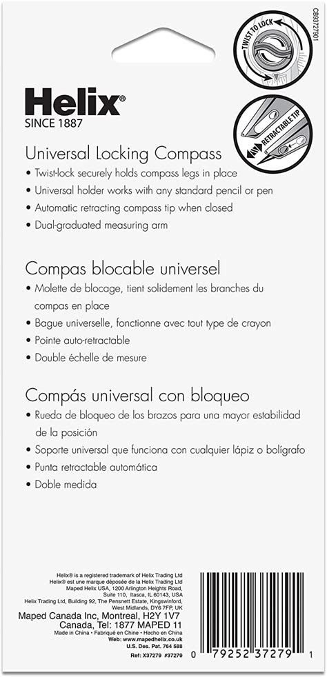 Helix Universal Locking Compass Assorted Colours Bigamart