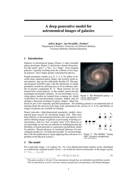 PDF A Deep Generative Model For Astronomical Images Of Galaxies