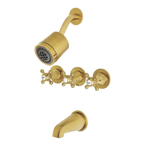 Kingston Brass Metropolitan Three Handle Tub And Shower Faucet Brushed