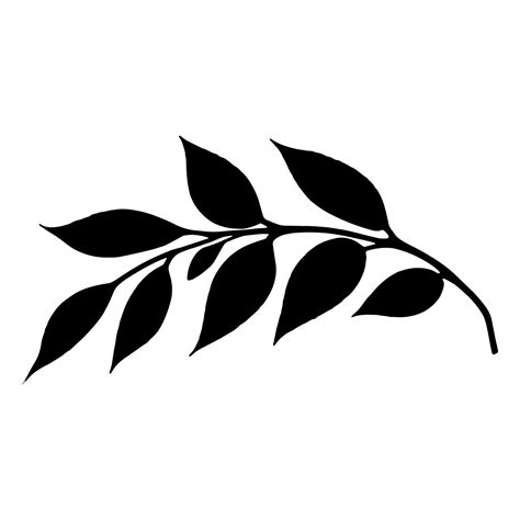 Branch With Leaves And Stem Silhouette Vector Illustration 26367857