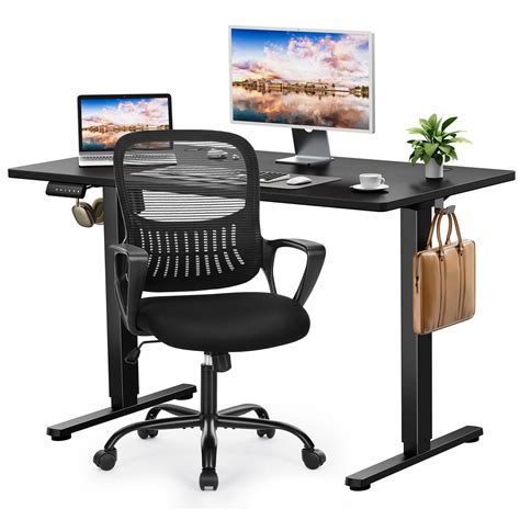 Edx Electric Standing Desk And Computer Office Chair Set 55 X 24 Inches