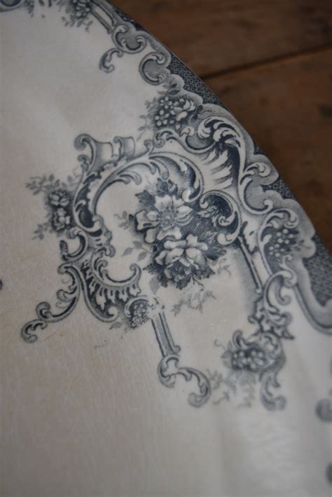 Antiques Lis De La Vallée ベルギーアンティーク Bfk Boch Feres Keramis Dauphin ブルーグレー ラヴィエ