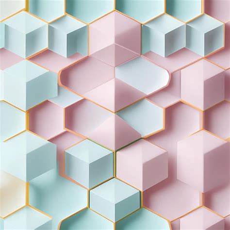 Premium Photo Mesmerizing Pastel Hexagon Pattern