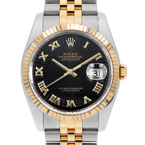 Rolex Datejust 116233 Black Sunbeam Roma 5 Row Jubilee For Au14186