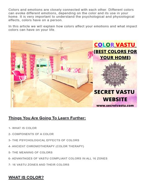 Colors And Emotions Impact On Life Pdf Light Color