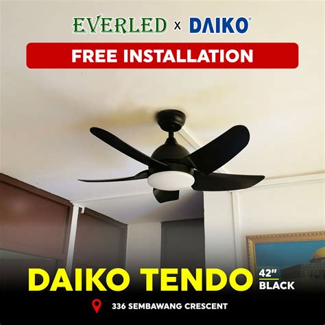 [free Installation] Daiko Tendo 42 Ceiling Fan With Tri Color Light And Remote Shopee Singapore