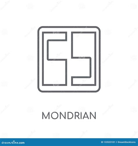 Mondrian Linear Icon Modern Outline Mondrian Logo Concept On Wh Stock Vector Illustration Of