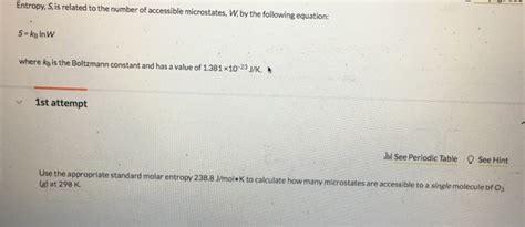 solved entropy s is related to the number of accessible