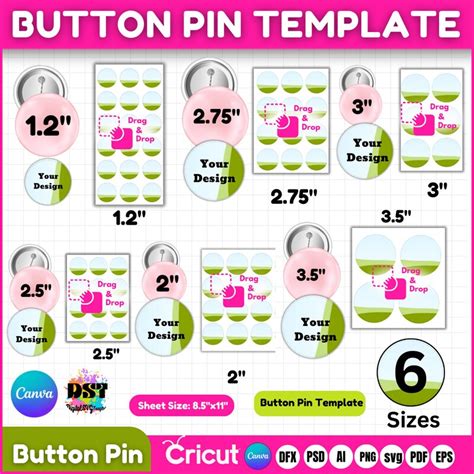 58mm Pin Template Etsy
