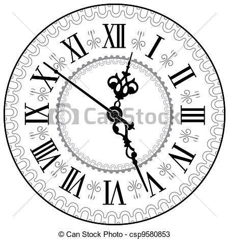 Roman Numeral Clock Drawing At Getdrawings Free Download