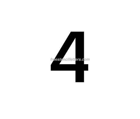 Print Number 4 Letter Stencil Free Stencil Letters