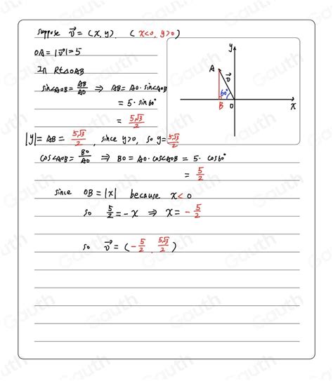 solved 5 find a 2d vector δ in component form so that vector v 5