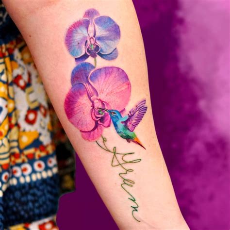 Watercolor Orchid Tattoo